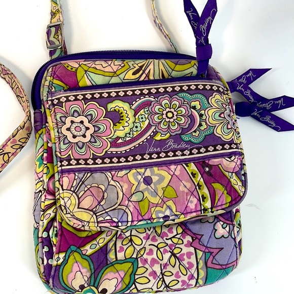 Vera Bradley | Bags | Vera Bradley Purple Paisley Print Crossbody Mini ...